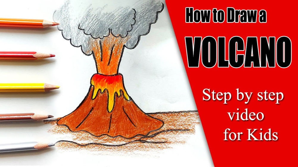 25 Easy Volcano Drawing Ideas - How to Draw