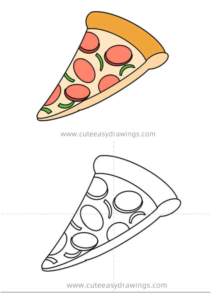 20 Easy Pizza Drawing Ideas - How to Draw a Pizza