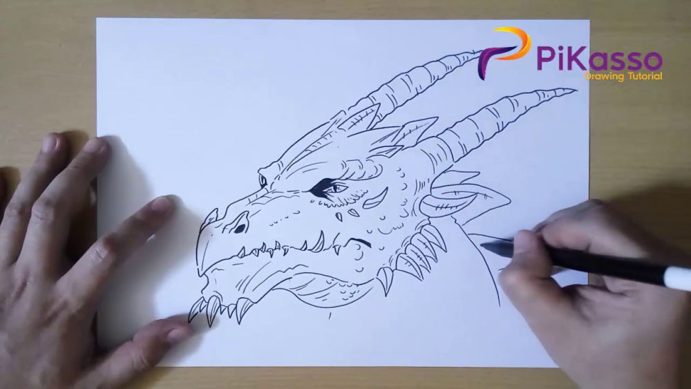 25 Easy Dragon Head Drawing Ideas - How to Draw