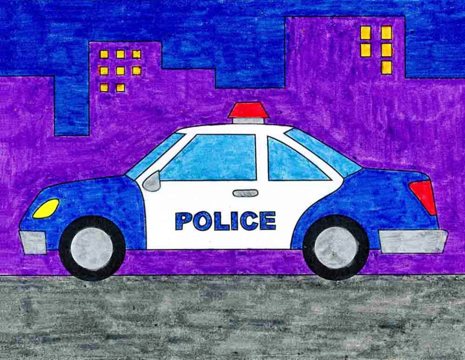 25 Easy Police Car Drawing Ideas - Draw a Police Car