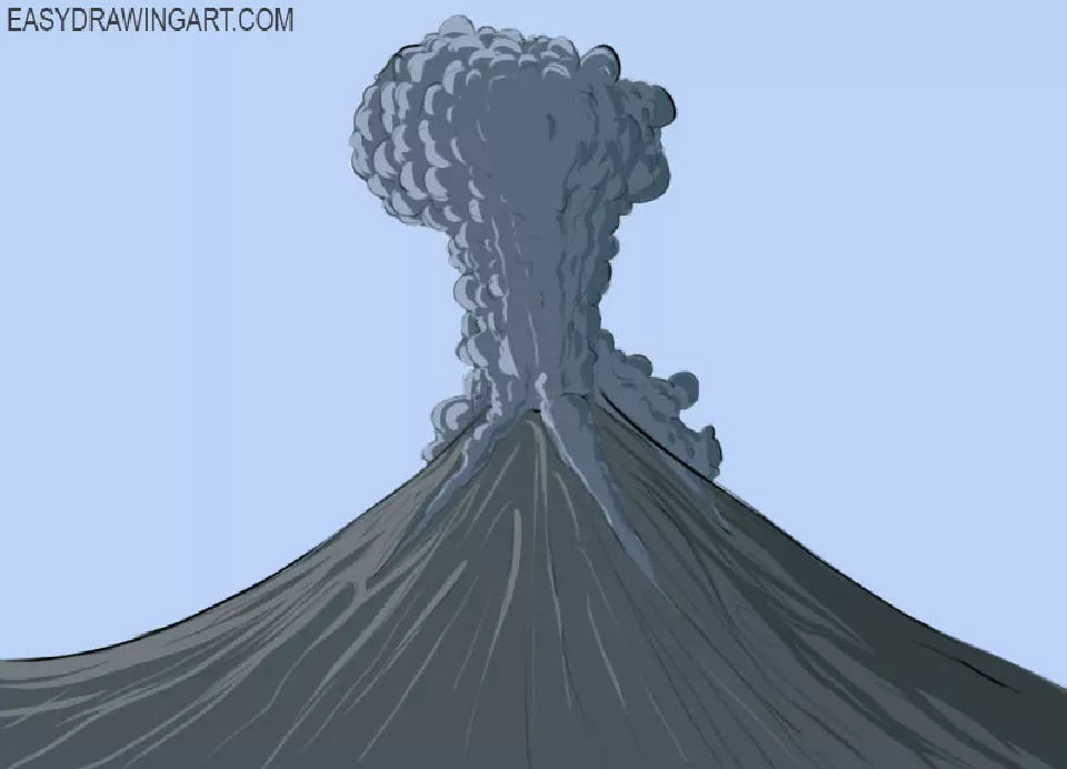 25 Easy Volcano Drawing Ideas - How to Draw