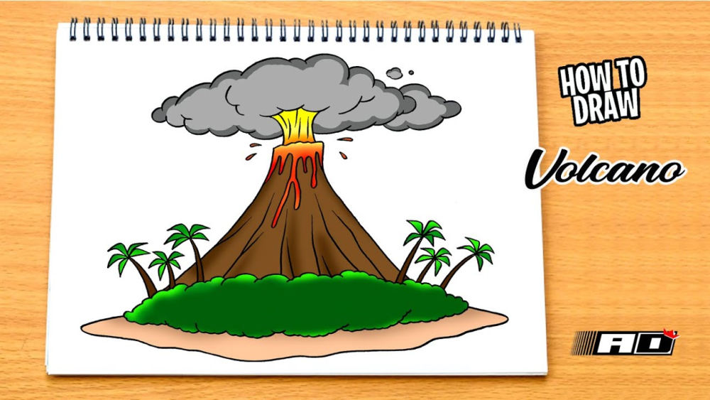 25 Easy Volcano Drawing Ideas - How to Draw