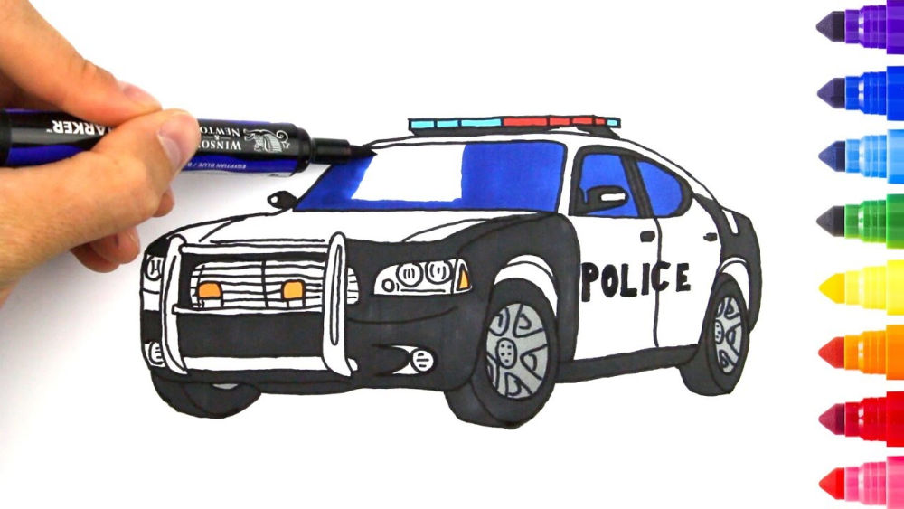 25 Easy Police Car Drawing Ideas - Draw a Police Car