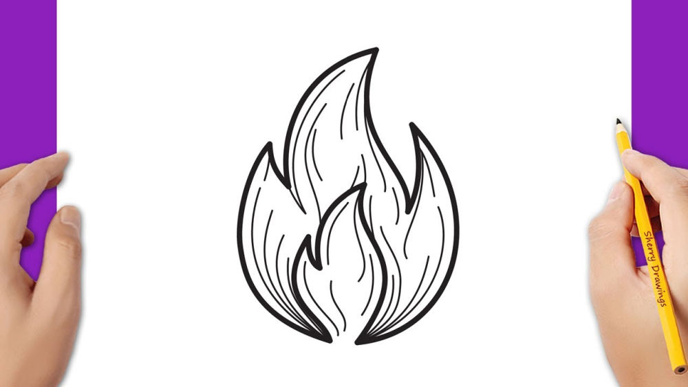 25 Easy Flames Drawing Ideas - How to Draw Flames