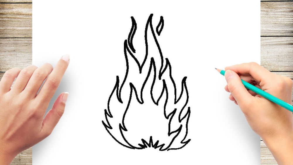 25 Easy Flames Drawing Ideas - How to Draw Flames