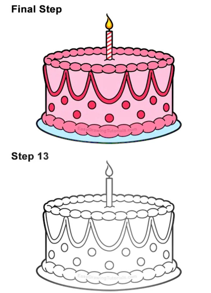 20 Easy Birthday Cake Drawing Ideas - How to Draw