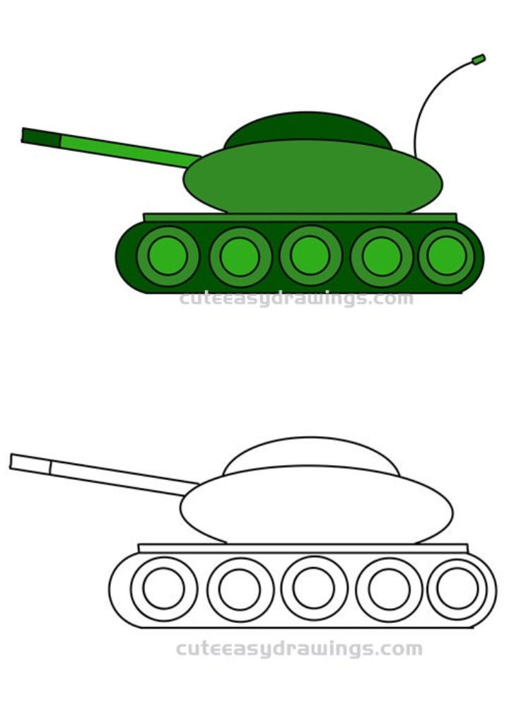25 Easy Tank Drawing Ideas - How to Draw a Tank