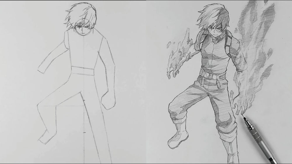 25 Easy Todoroki Drawing Ideas - How to Draw Todoroki