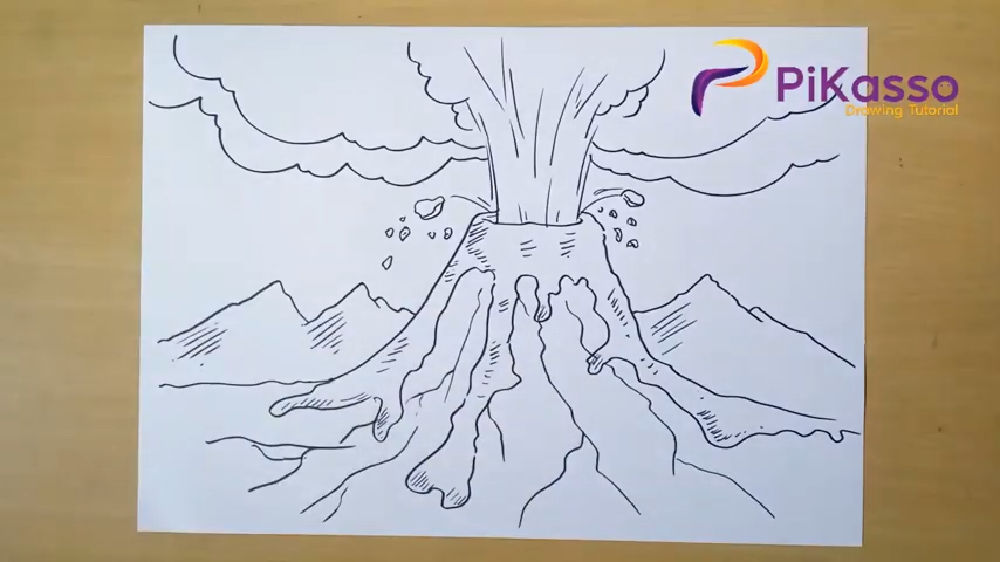 25 Easy Volcano Drawing Ideas - How to Draw