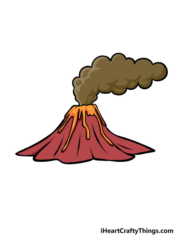 25 Easy Volcano Drawing Ideas - How to Draw