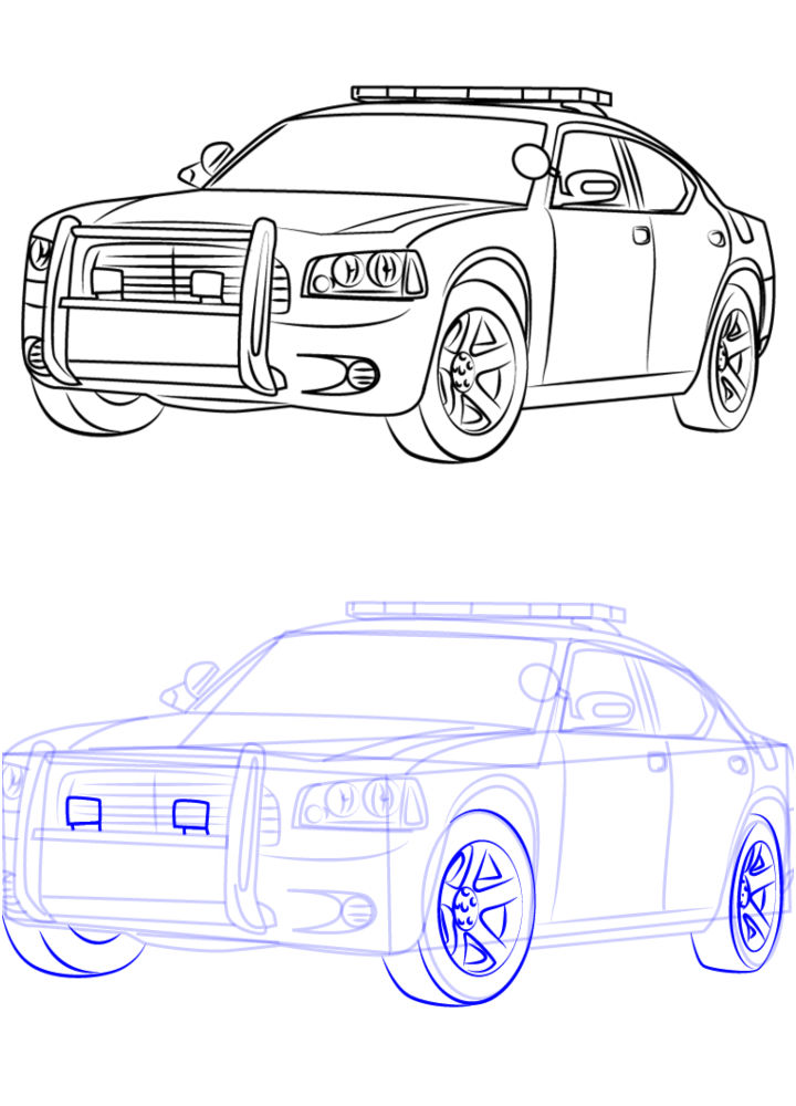 25 Easy Police Car Drawing Ideas - Draw a Police Car