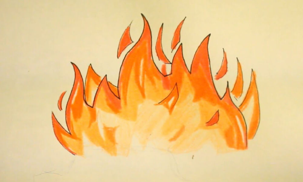 25 Easy Flames Drawing Ideas - How to Draw Flames