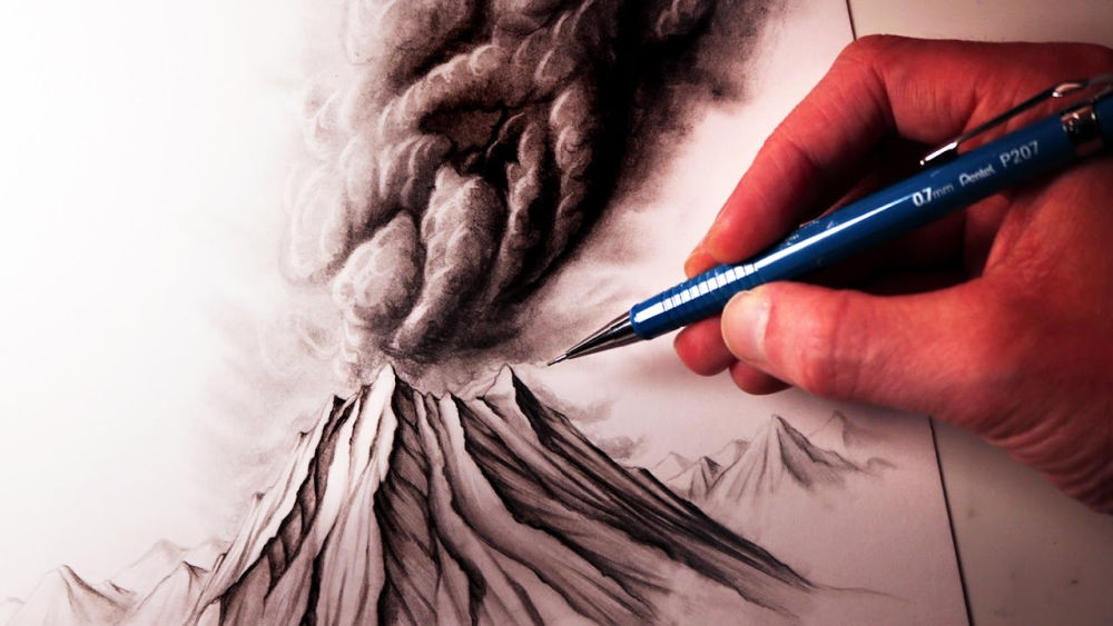 25 Easy Volcano Drawing Ideas - How to Draw