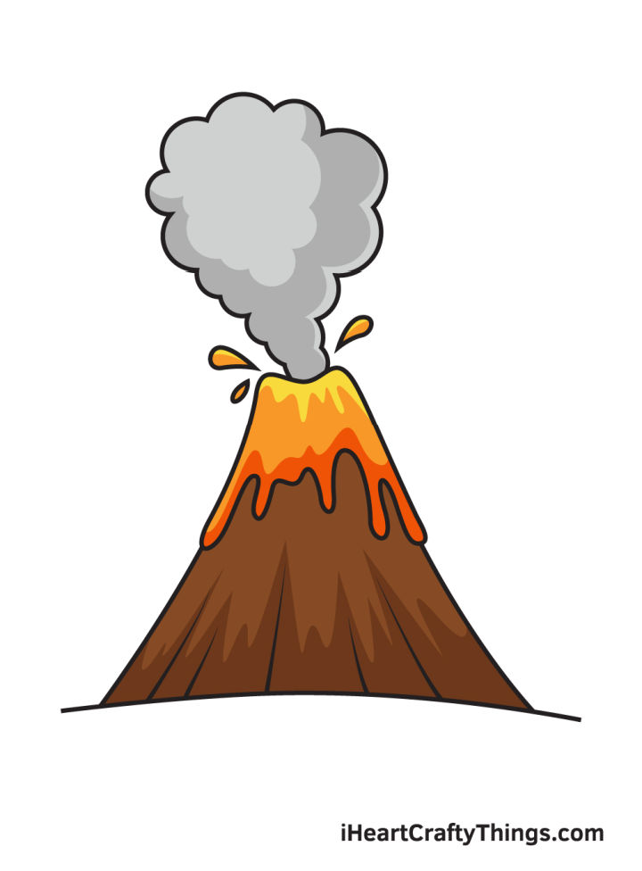 25 Easy Volcano Drawing Ideas - How to Draw