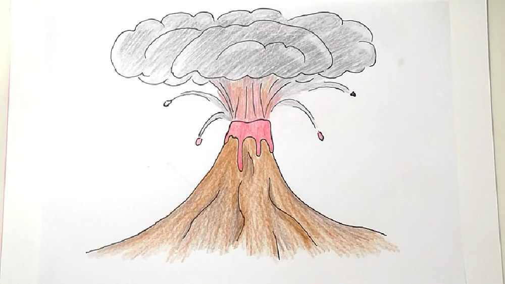 25 Easy Volcano Drawing Ideas - How to Draw