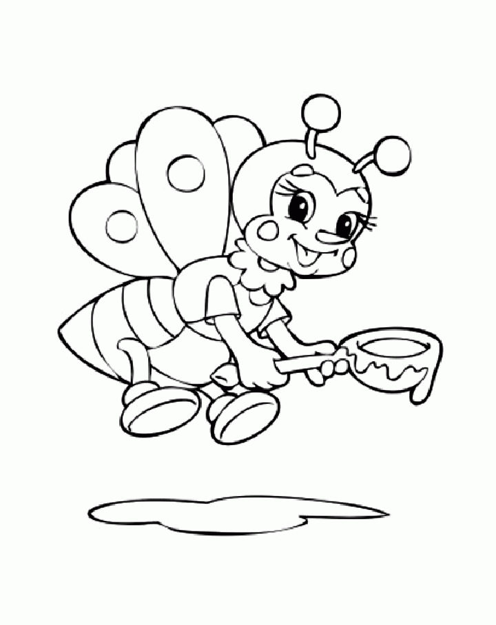 25 Free Bee Coloring Pages for Kids and Adults