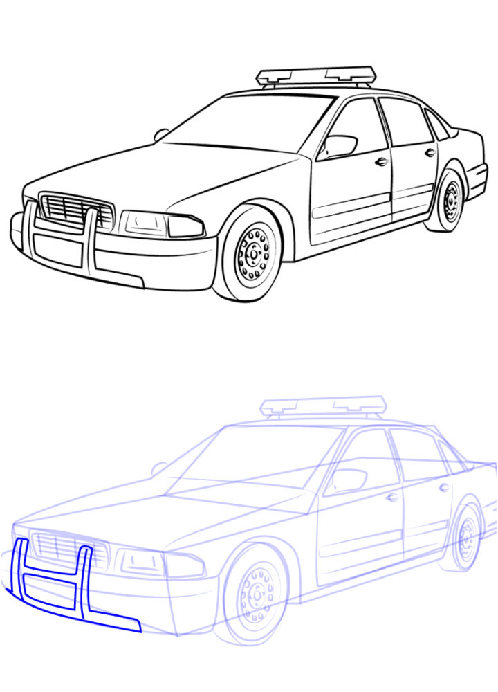 25 Easy Police Car Drawing Ideas - Draw a Police Car