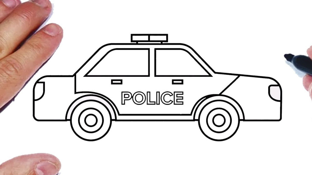 25 Easy Police Car Drawing Ideas - Draw a Police Car