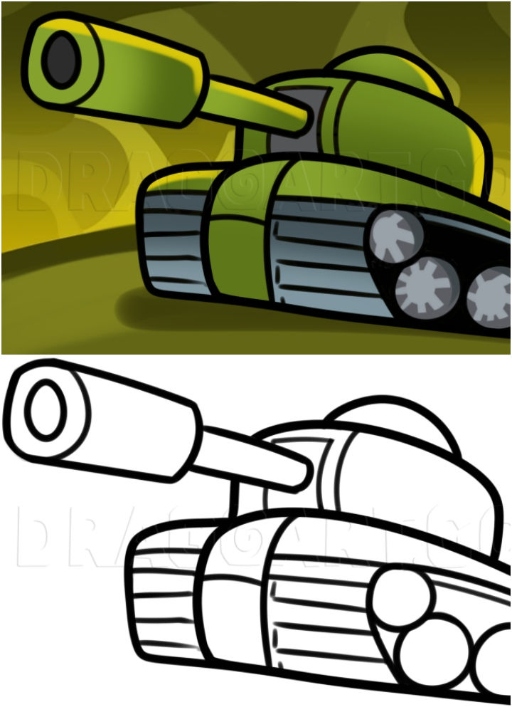 25 Easy Tank Drawing Ideas - How to Draw a Tank