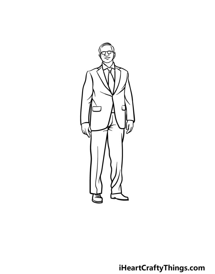 20 Easy Suit Drawing Ideas - How to Draw a Suit