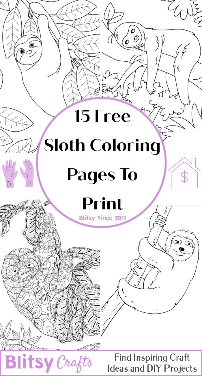 15 Free Sloth Coloring Pages for Kids and Adults