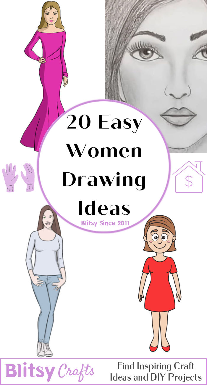 20 Easy Woman Drawing Ideas - How to Draw a Woman