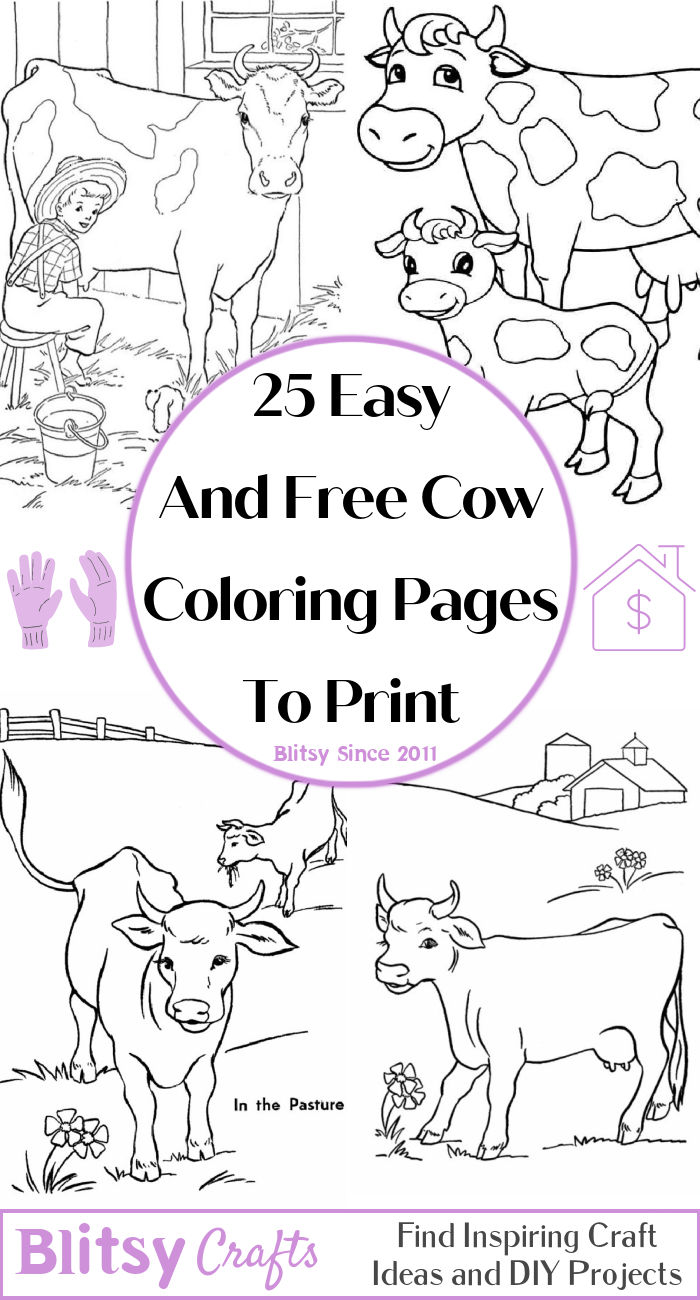 25 Free Cow Coloring Pages for Kids and Adults