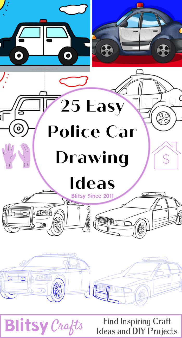 25 Easy Police Car Drawing Ideas - Draw a Police Car