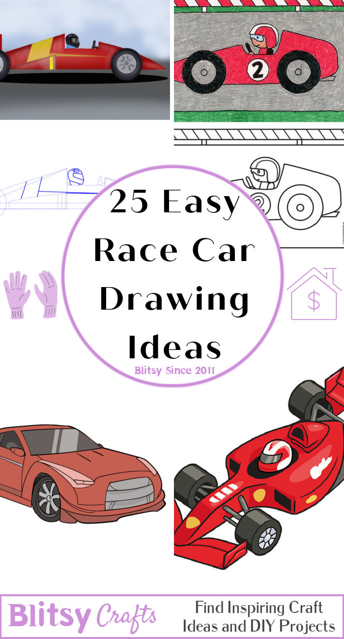 25 Easy Race Car Drawing Ideas - Draw a Race Car