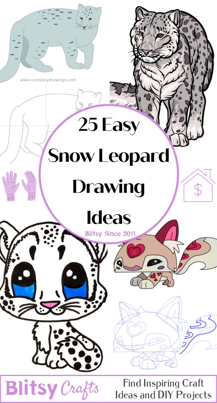 25 Easy Snow Leopard Drawing Ideas - How to Draw