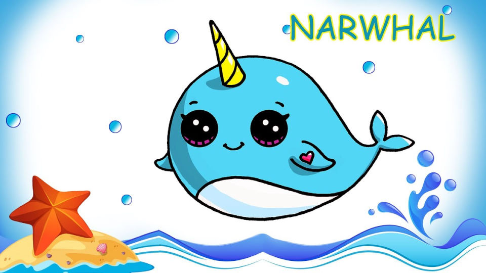 25 Easy Narwhal Drawing Ideas - How to Draw a Narwhal