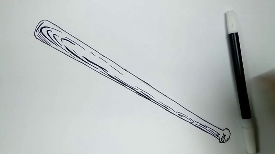 25 Easy Baseball Bat Drawing Ideas - How to Draw