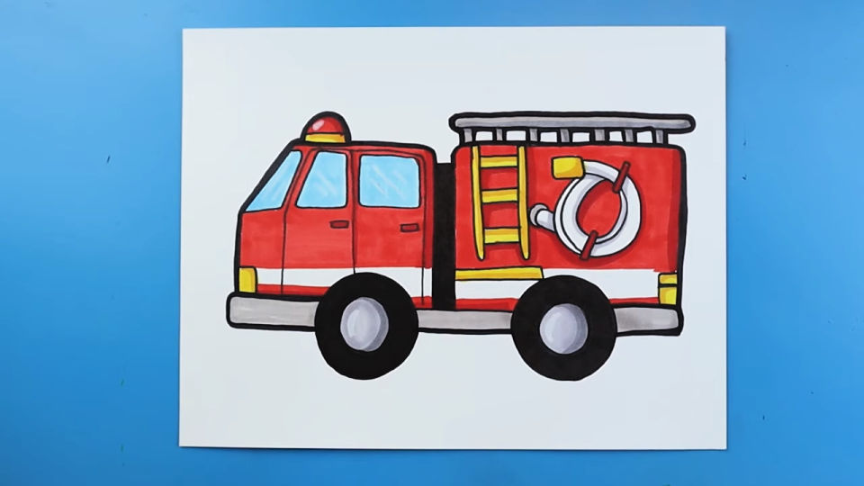 25 Easy Fire Truck Drawing Ideas - How to Draw