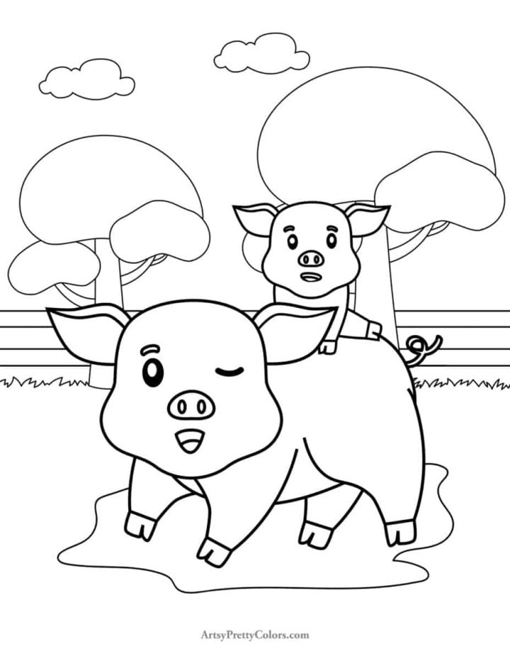 20 Free Pig Coloring Pages for Kids and Adults