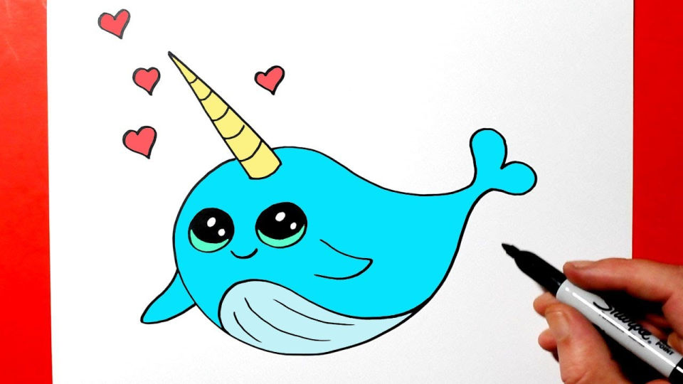 25 Easy Narwhal Drawing Ideas - How to Draw a Narwhal