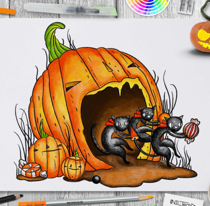 25 Easy Jack O Lantern Drawing Ideas - How to Draw