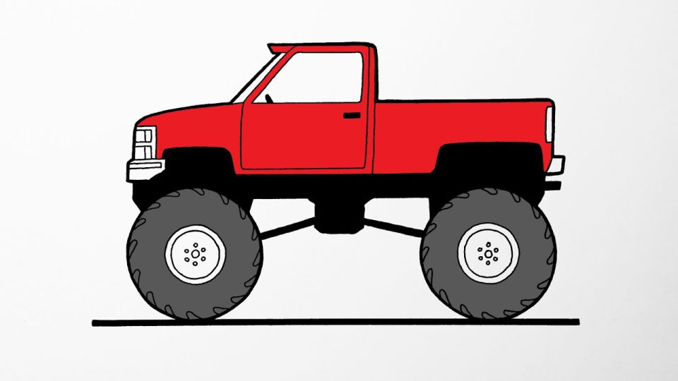 25 Easy Monster Truck Drawing Ideas - How to Draw