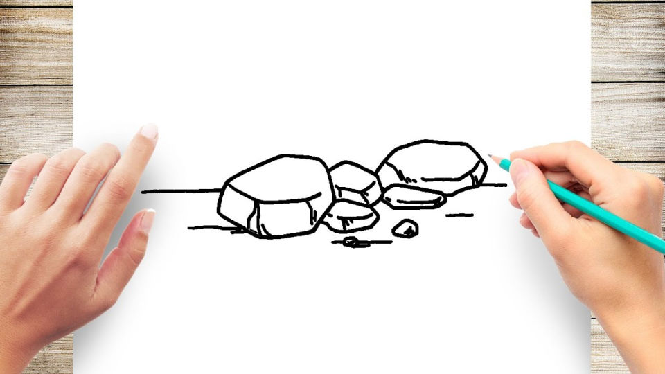 25 Easy Rocks Drawing Ideas - How to Draw Rocks