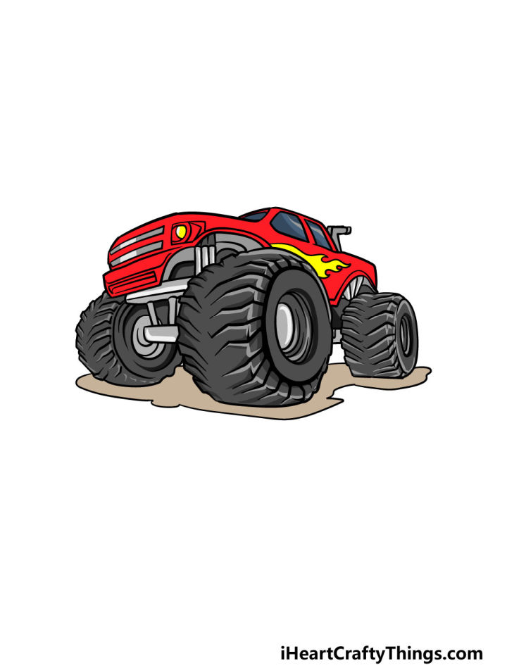 25 Easy Monster Truck Drawing Ideas - How to Draw