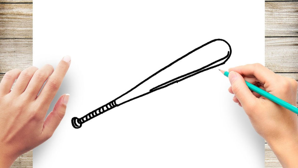 25 Easy Baseball Bat Drawing Ideas - How to Draw