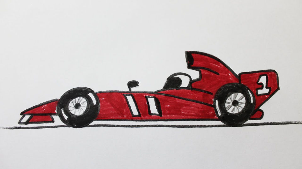 25 Easy Race Car Drawing Ideas - Draw a Race Car