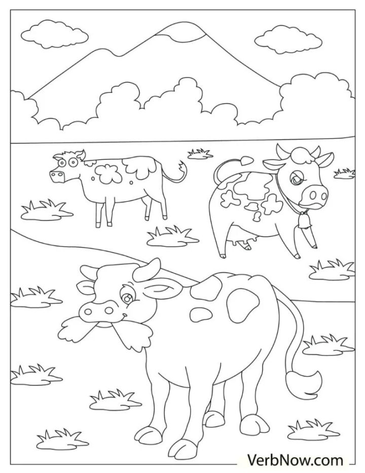 25 Free Cow Coloring Pages for Kids and Adults