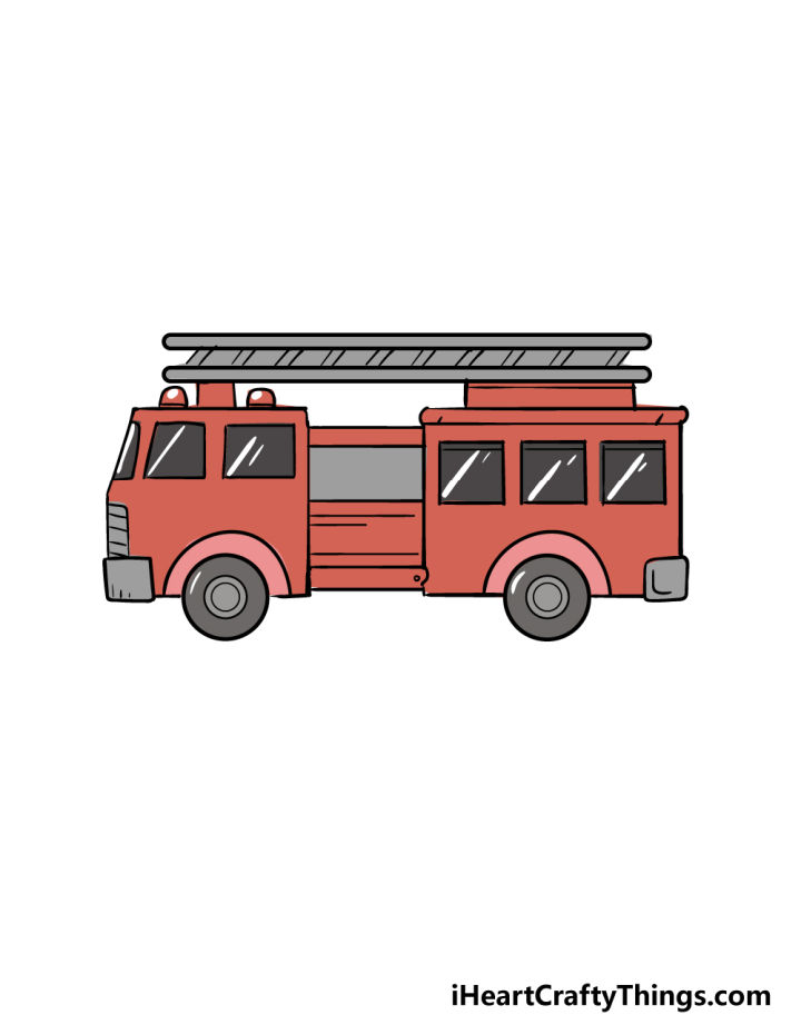 25 Easy Fire Truck Drawing Ideas - How to Draw
