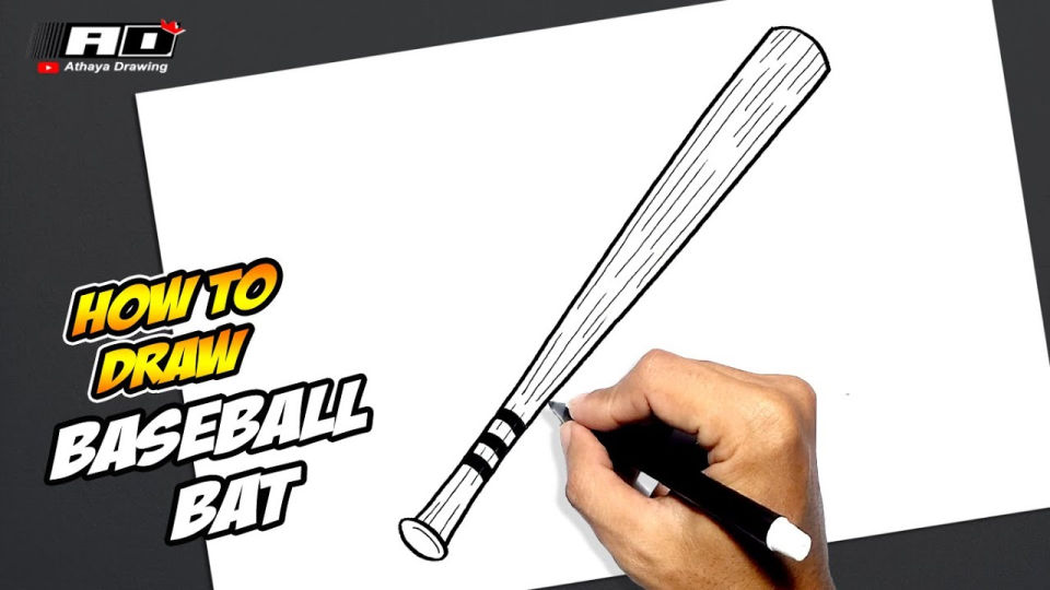 25 Easy Baseball Bat Drawing Ideas - How to Draw