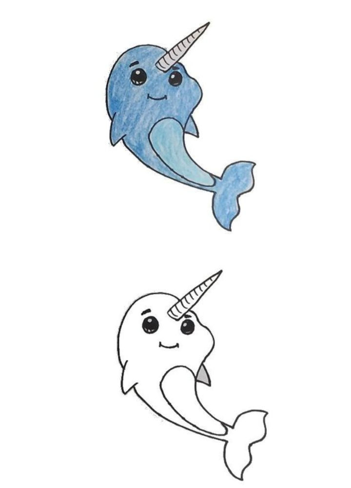 25 Easy Narwhal Drawing Ideas - How to Draw a Narwhal