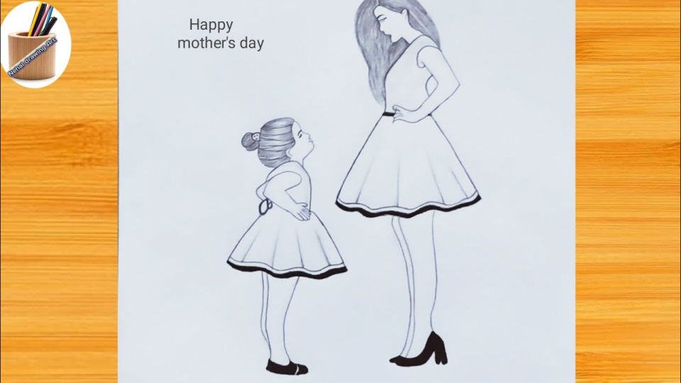 25 Easy Mother and Daughter Drawing Ideas to Draw