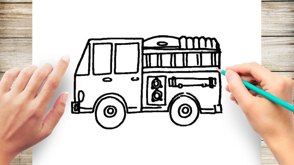 25 Easy Fire Truck Drawing Ideas - How to Draw