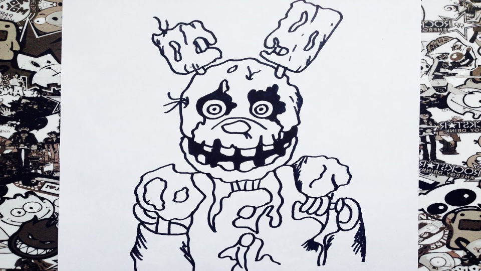 20 Easy Springtrap Drawing Ideas - How to Draw Springtrap