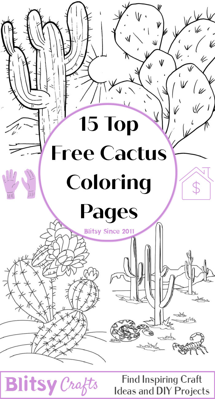 15 Free Cactus Coloring Pages for Kids and Adults