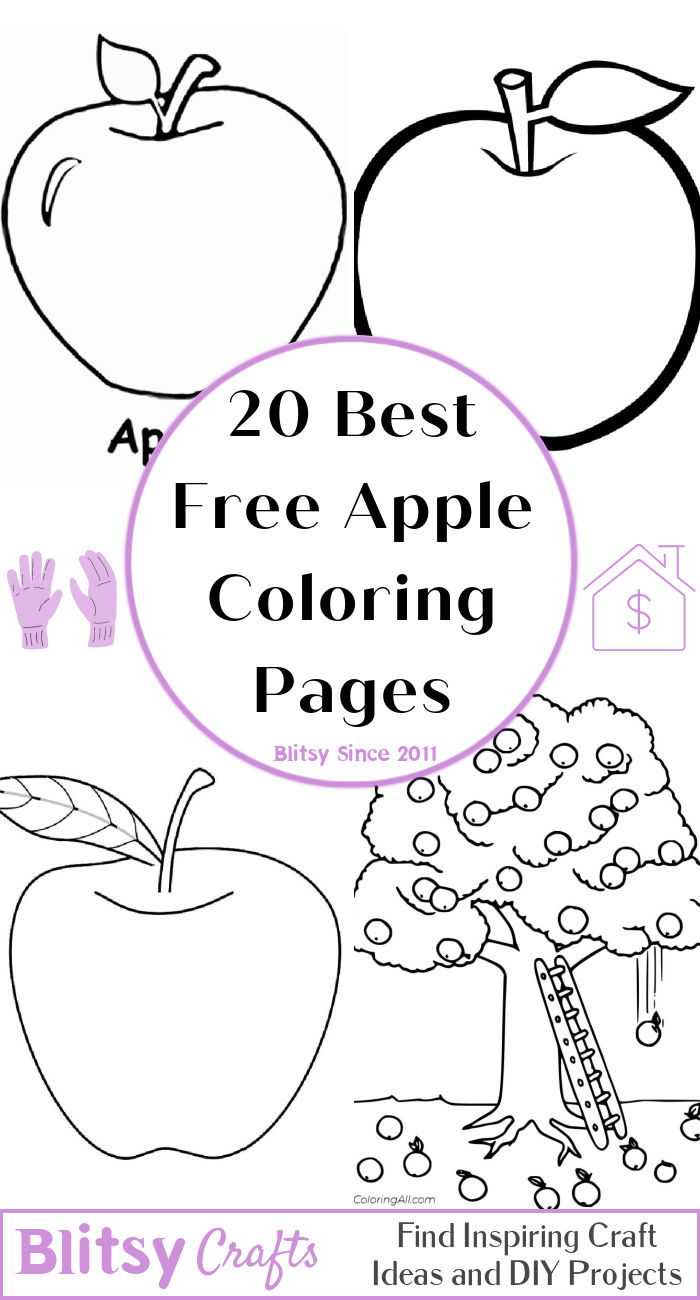 20 Free Apple Coloring Pages for Kids and Adults